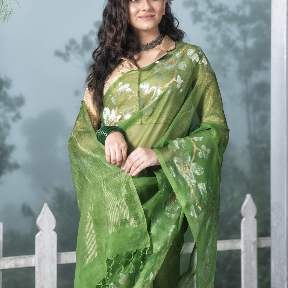 Muslin Silk Sarees Online | Pure & Jamdani Muslin Saree – angoshobha