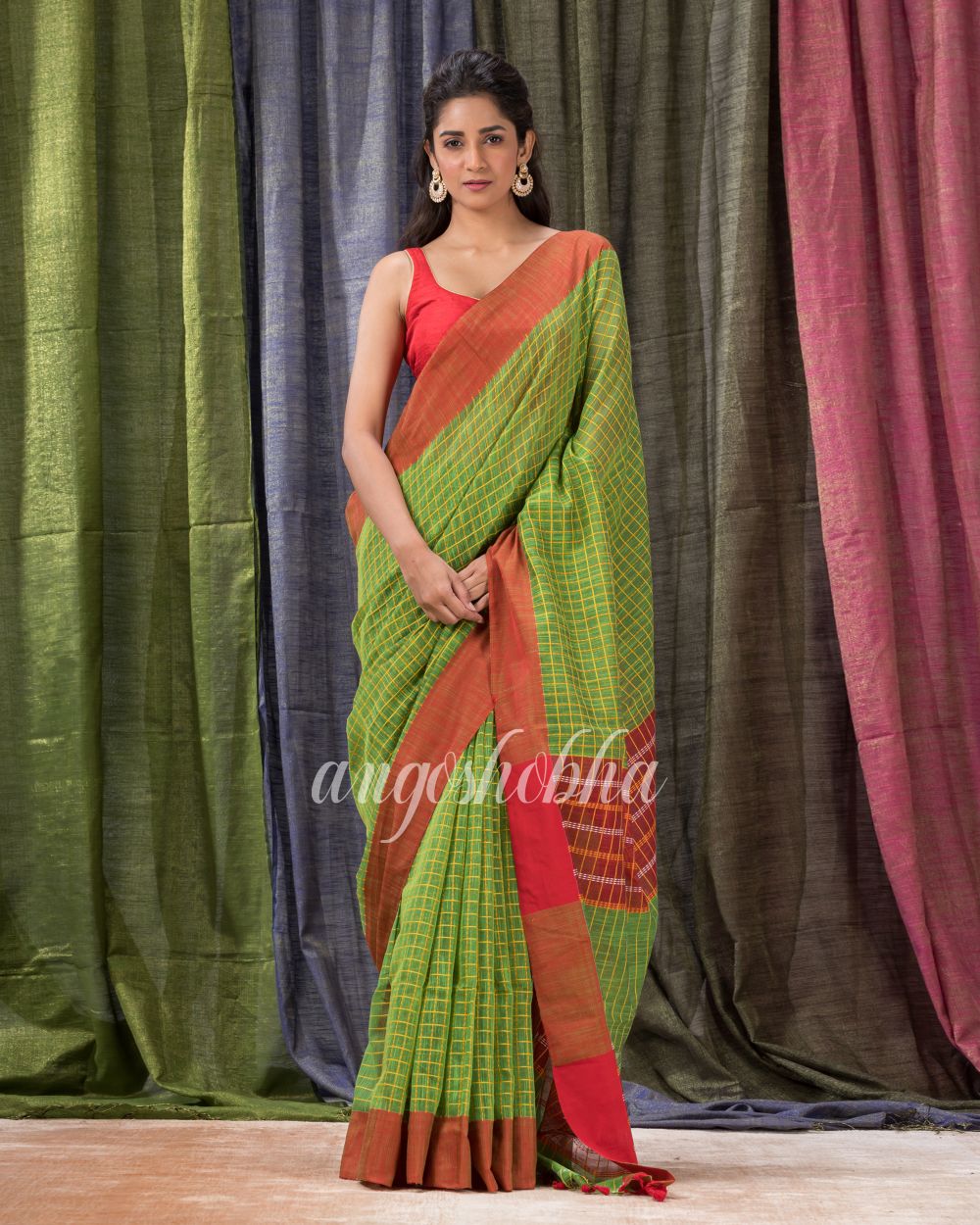 Tangail Saree - Buy Cotton Tangail Saree Online - angoshobha