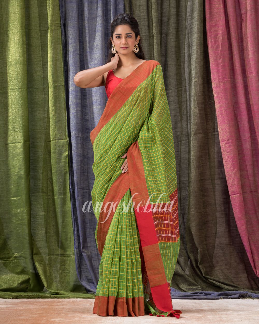 Tangail Saree - Buy Cotton Tangail Saree Online - angoshobha