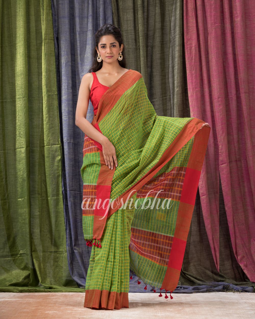 Tangail Saree - Buy Cotton Tangail Saree Online - angoshobha